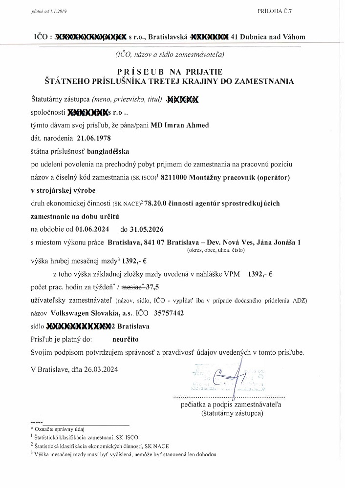 Slovakia work permit 2 years Invitation for visa to EuropeAll ...